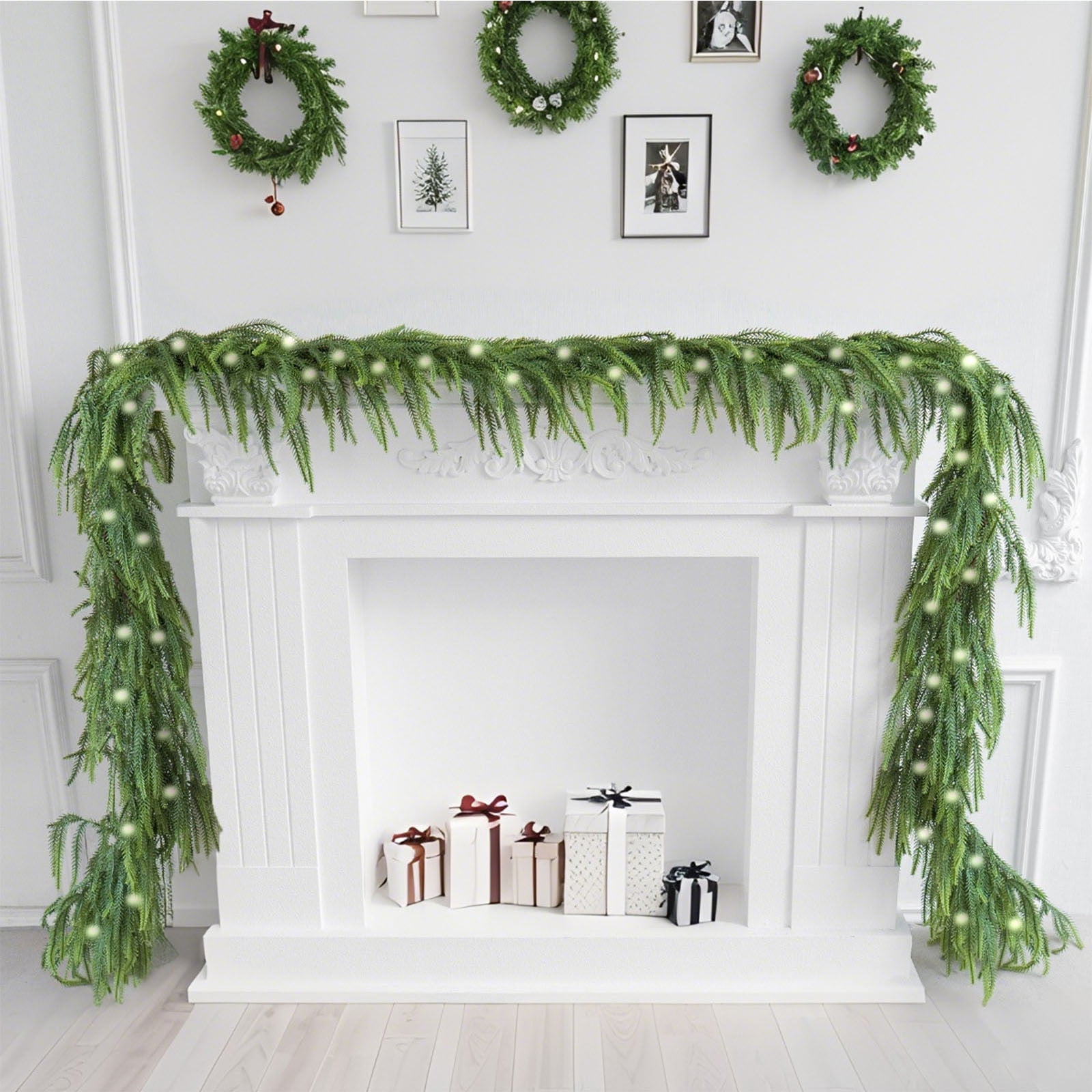 Click here for Unbranded 2.7m Artificial Norfolk Garland With Bui... prices