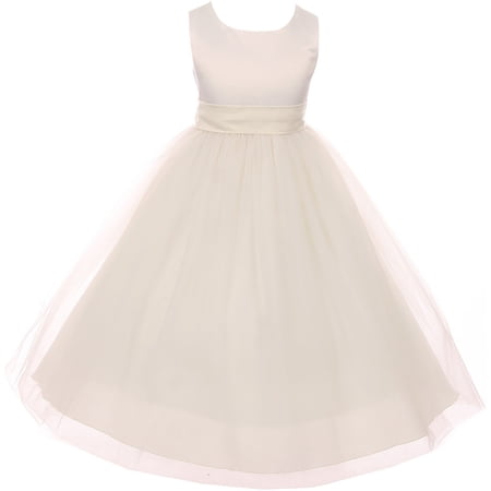 BNY Corner - Toddler Girl Sleeveless Customizable Sash Big Bow Wedding ...