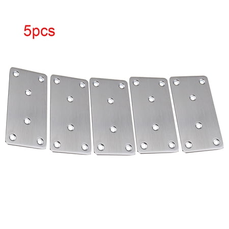 5pcs Straight Brace Flat Corner Bracket Joining Stainless Steel Repair ...
