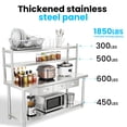 201 Stainless Steel Workstation, Silver Thickened Panel Prep Table ...