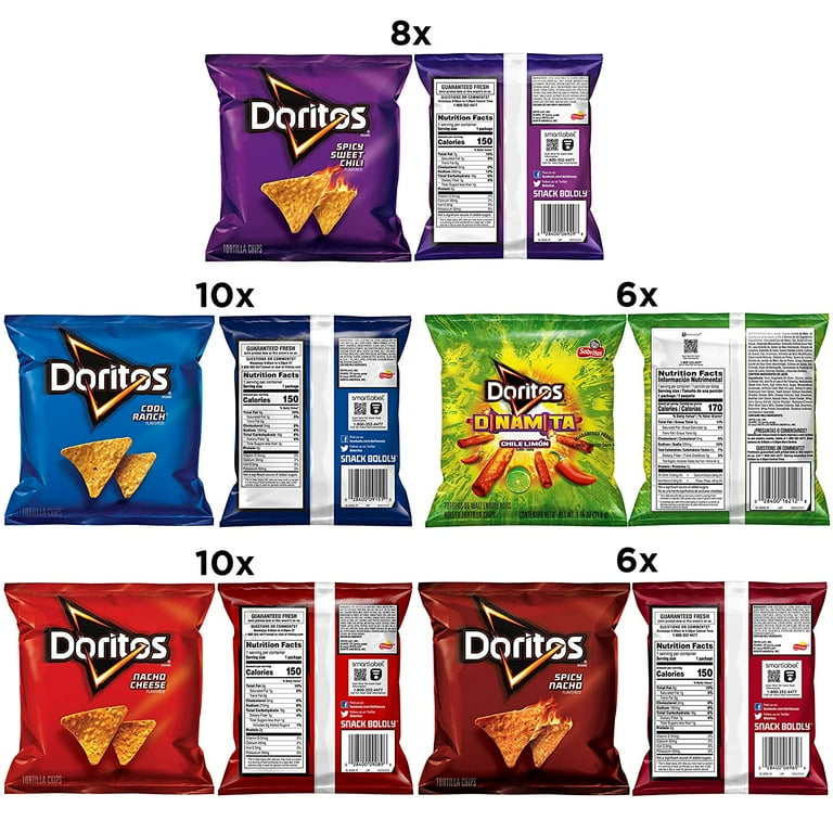 Doritos Flavored Tortilla Chips, Variety Pack, (Pack Of 40), 57% OFF