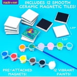 Made By Me Paint Your Own Magnetic Tile Art Kit includes 12 ceramic ...