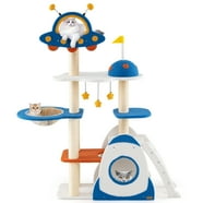 Gymax 4-in-1 Building Block Cat Tree w/ Space Capsule Nest Padded ...