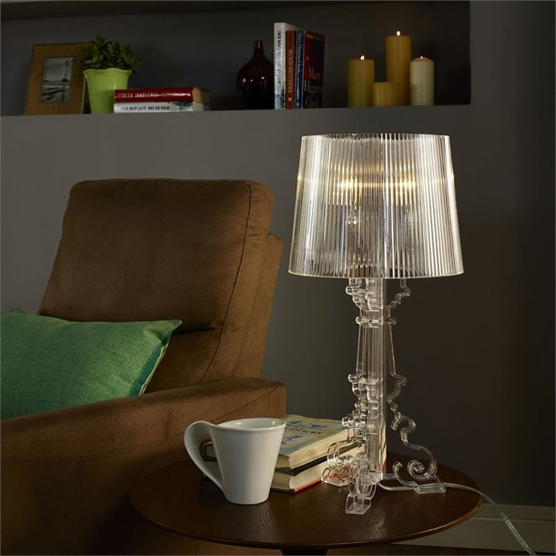 Modway French Petit Table Lamp with Three-Leg Base in Clear - Walmart.com