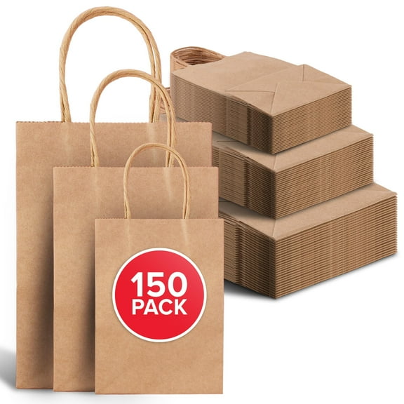 30 Large Reusable Shopping Bags with Handles, Brown Paper Bags,Bags ...