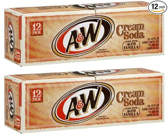 A&W Cream Soda 12 Oz, 12 Count - Pack of 2 - Walmart.com