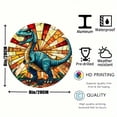 Aluminum Engraved Dinosaur Art Plaque - Indoor/Outdoor Decorative Metal ...
