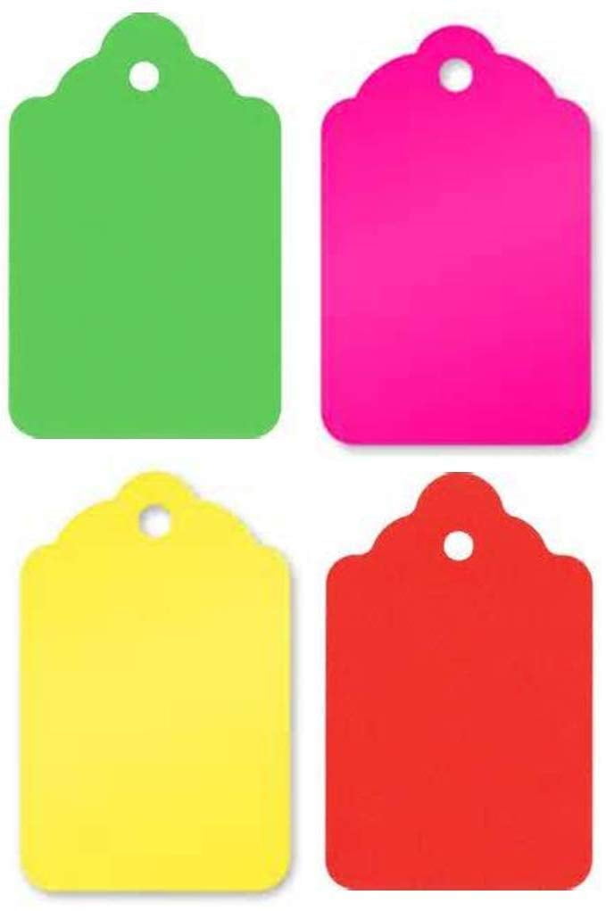 #5 Fluorescent Colors Merchandise Tags, Holes, No Strings, 1-3/4" x 1-1 ...