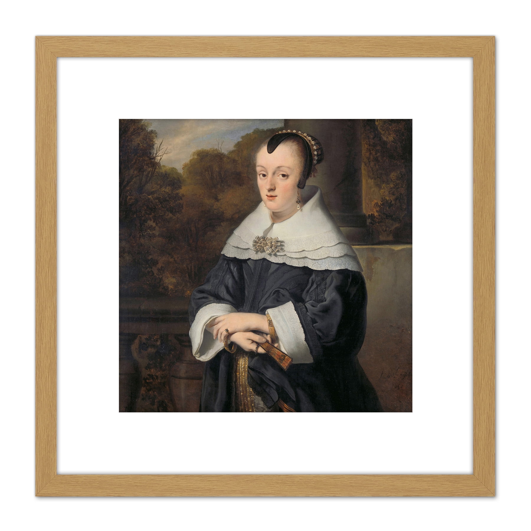 Bol Portrait Maria Rey Painting 8X8 Inch Square Wooden Framed Wall Art ...