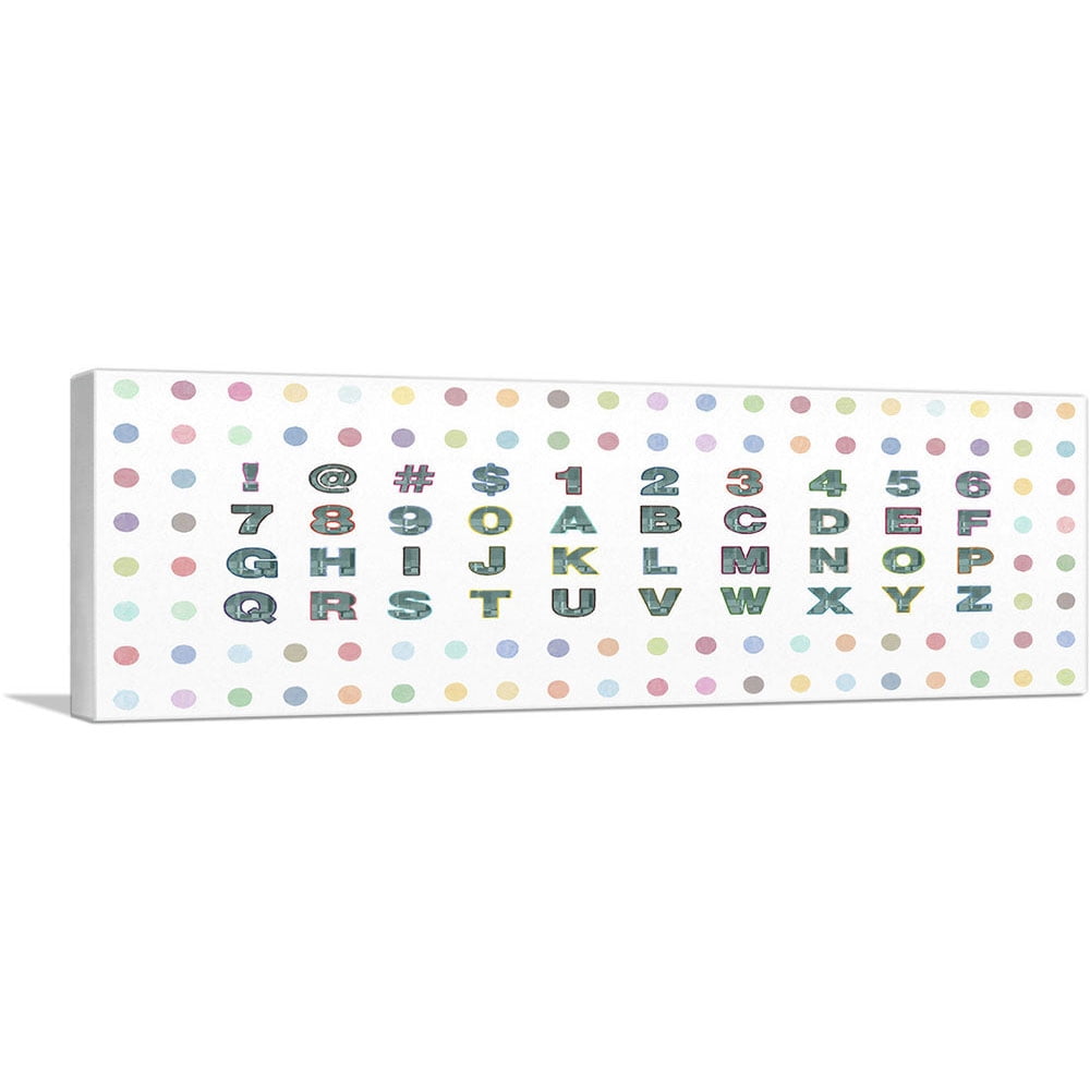 ARTCANVAS Fun Polka Dots Panoramic Full Alphabet Canvas Art Print ...