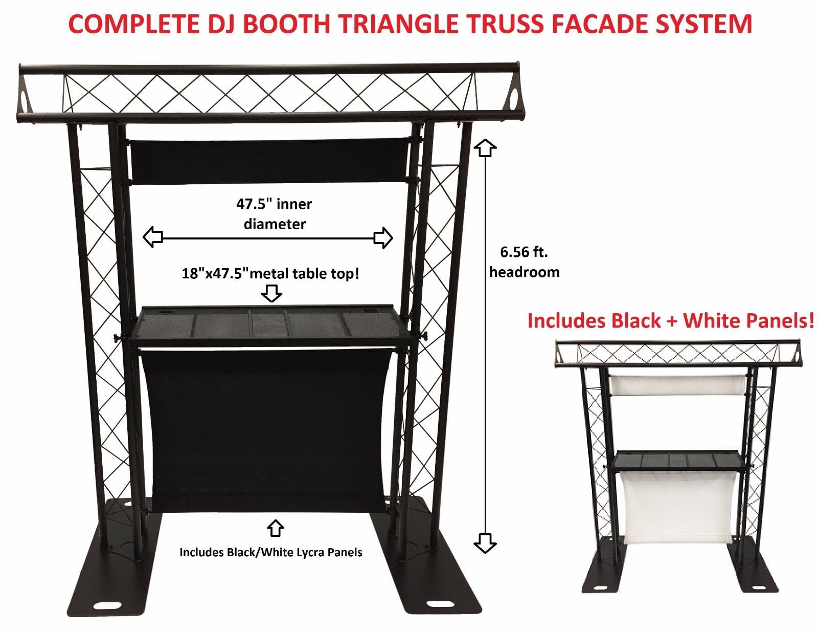 Cedarslink DJ Event Facade White/Black Scrims Triangle Truss Booth ...