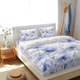 4 Piece Duvet Cover Set Cal king, Spring Flower Blue Gradient Soft ...