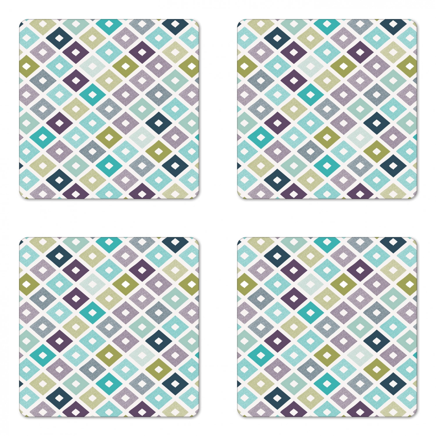 Modern Coaster Set of 4, Seamless Geometrical Rhombus Pointed Triangle ...