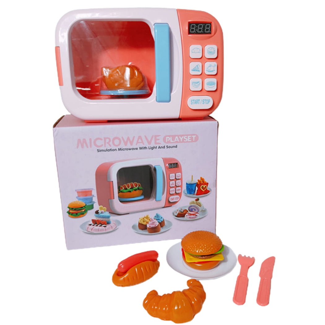Microwave Oven Toy Set - Realistic Electronic Pretend Playset Kitchen ...