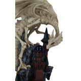 Gothic Skeleton Bone Dragon Perching On Rocky Mountain Castle Tower ...