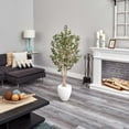 Nearly Natural 5 ft. Olive Artificial Tree in White Oval Planter ...