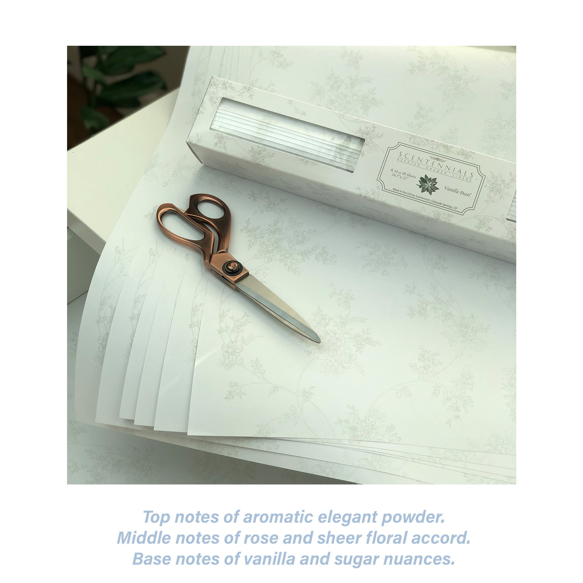 Scentennials Scented Drawer Liners - Vanilla Pearl Floral Print - 12 ...