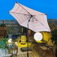 9 FT Outdoor Patio Umbrella with Solar Light,Push Button Tilt and Crank ...