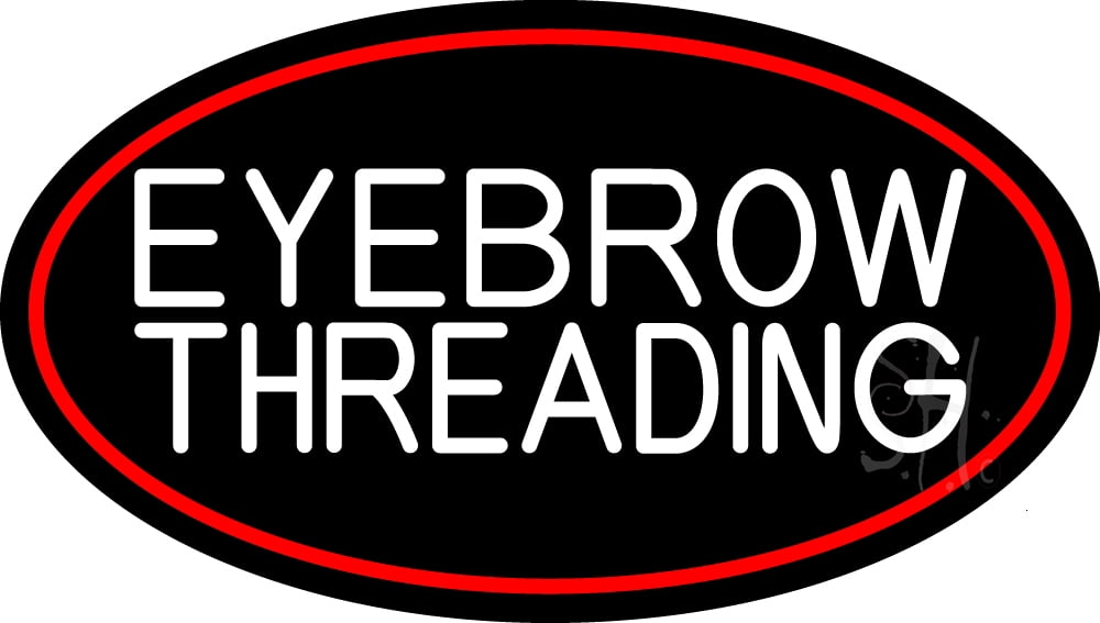Eyebrow Threading LED Neon Sign 13 x 24 - inches, Black Square Cut ...