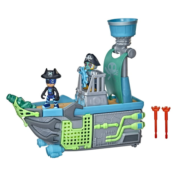 PJ Masks Sky Pirate Battleship Preschool Playset with 2 Action Figures ...