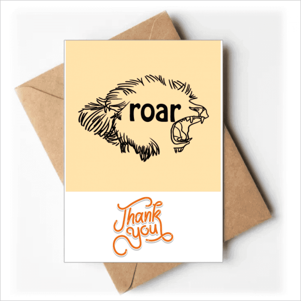 Rugido Nota en blanco del sobre de la tarjeta de agradecimiento | Walmart en línea