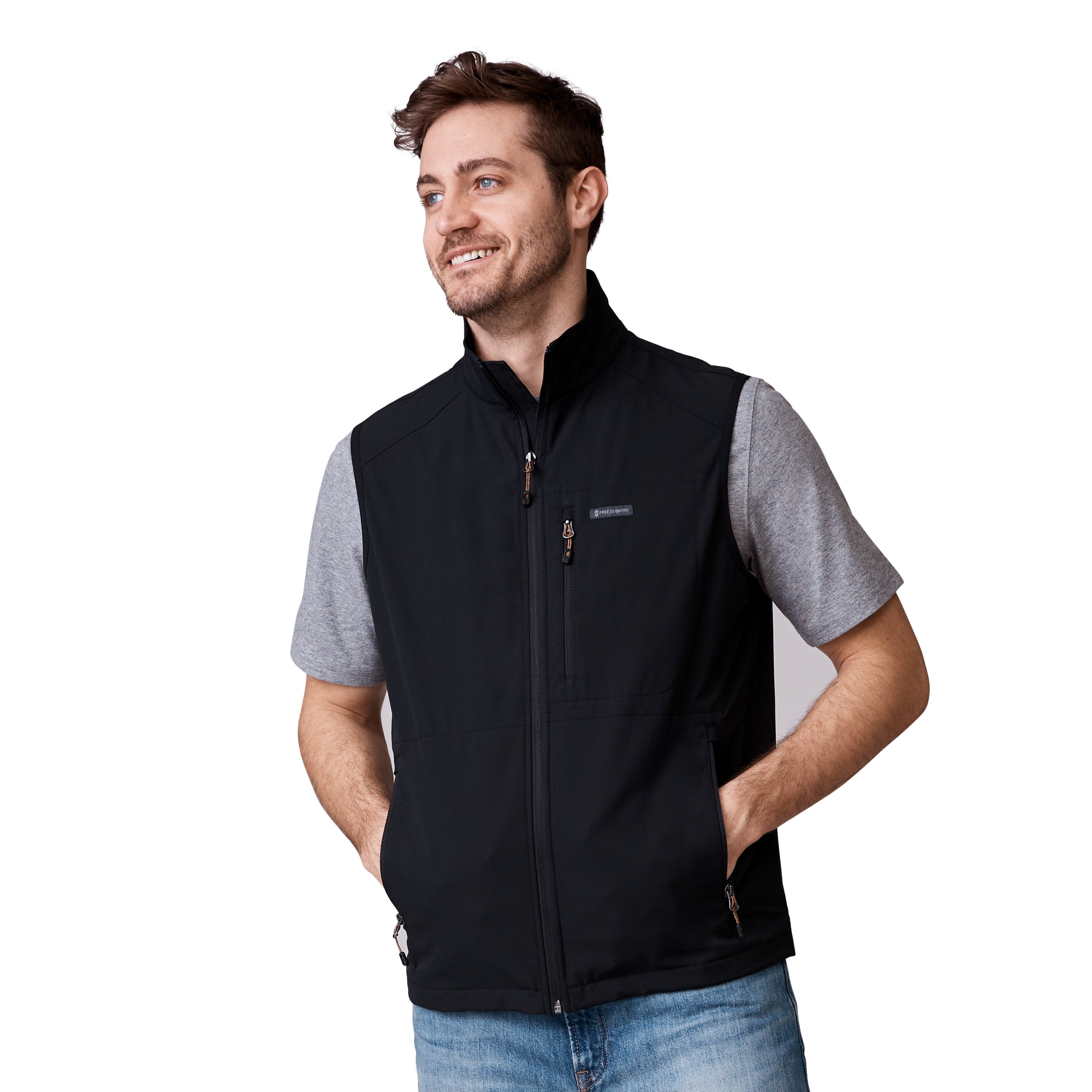 Free Country Men's Stretch Rip Stop Adventure Vest Black L - Walmart.com
