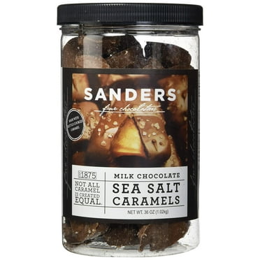 Sanders Dark Chocolate Sea Salt Caramels, 36 oz, Sweet and Salty Treat ...