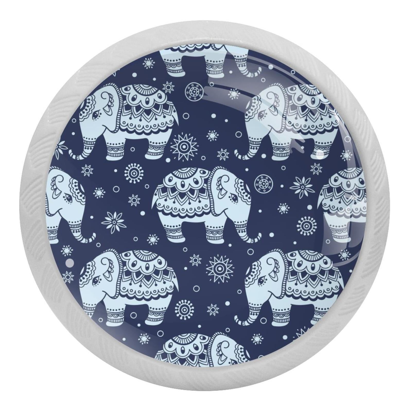 4PCS Round Elephant Cabinet Fluorescence Knob Glowing in the Dark ...