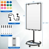 Costway Magnetic Whiteboard 40x26 Inches with Stand, Adjustable Height ...