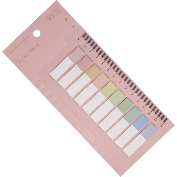 SHAR Adhesive Bookmark with Ruler, 200 Pieces Sticky Notes Clear PET ...