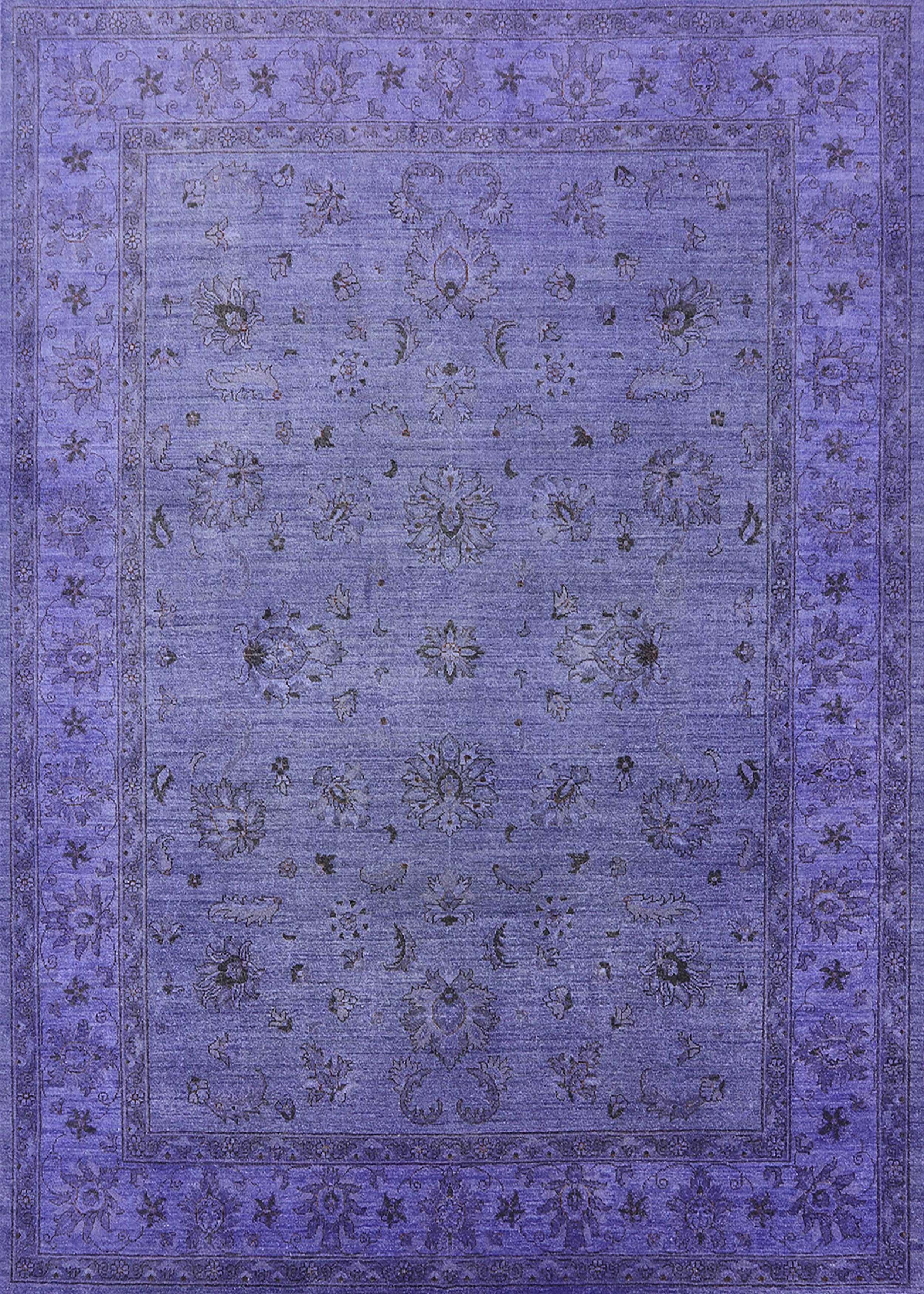 Ahgly Company Indoor Rectangle Mid-Century Modern Slate Blue Oriental ...