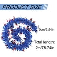4th of July Garland Decor,78.74in Glitter Tinsel Patriotic Decorations ...