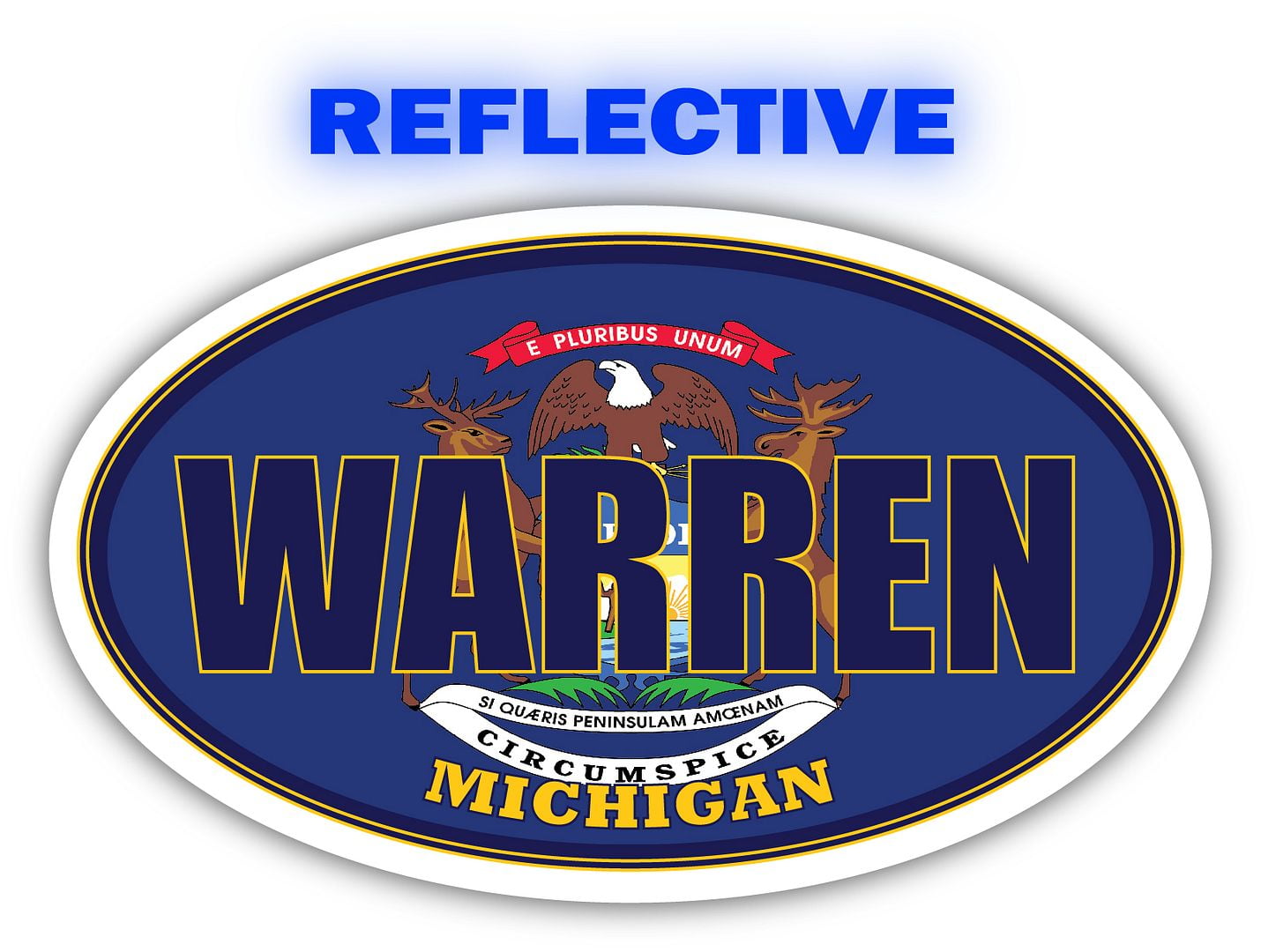 Warren City Michigan State Flag | MI Flag Macomb County Oval State ...