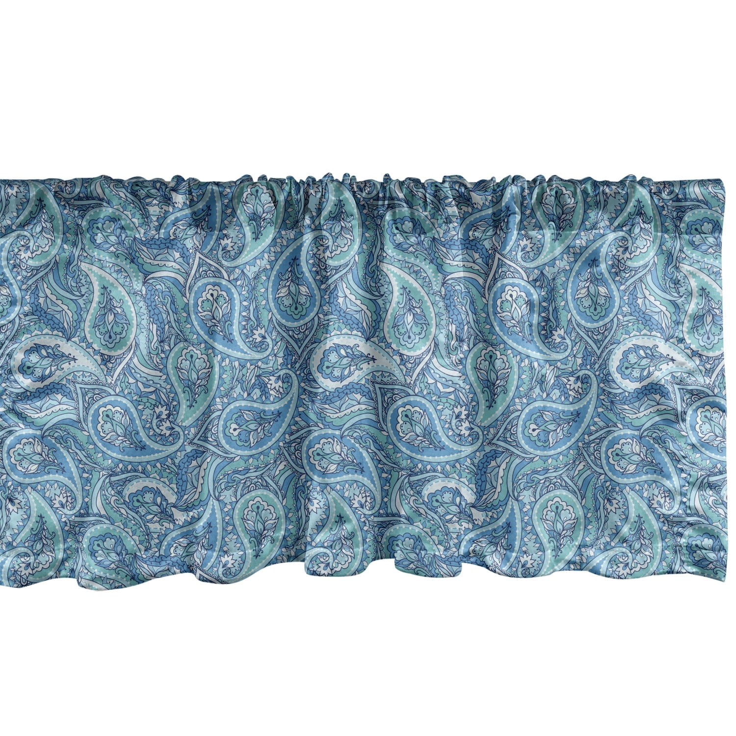 Paisley Window Valance Pack Of 2 Continuous Pattern With Inspired Blue