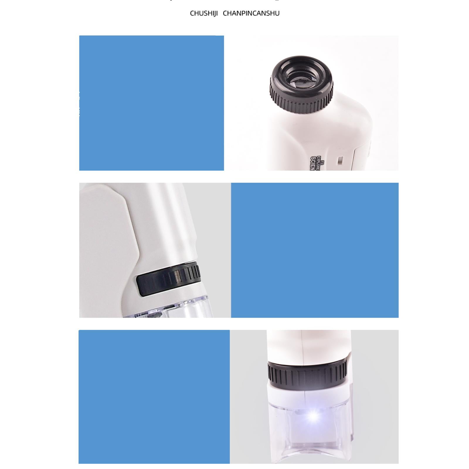 Microscopes figatia Mini Handheld Microscope 60X-120X Zoom 2 AAA ...