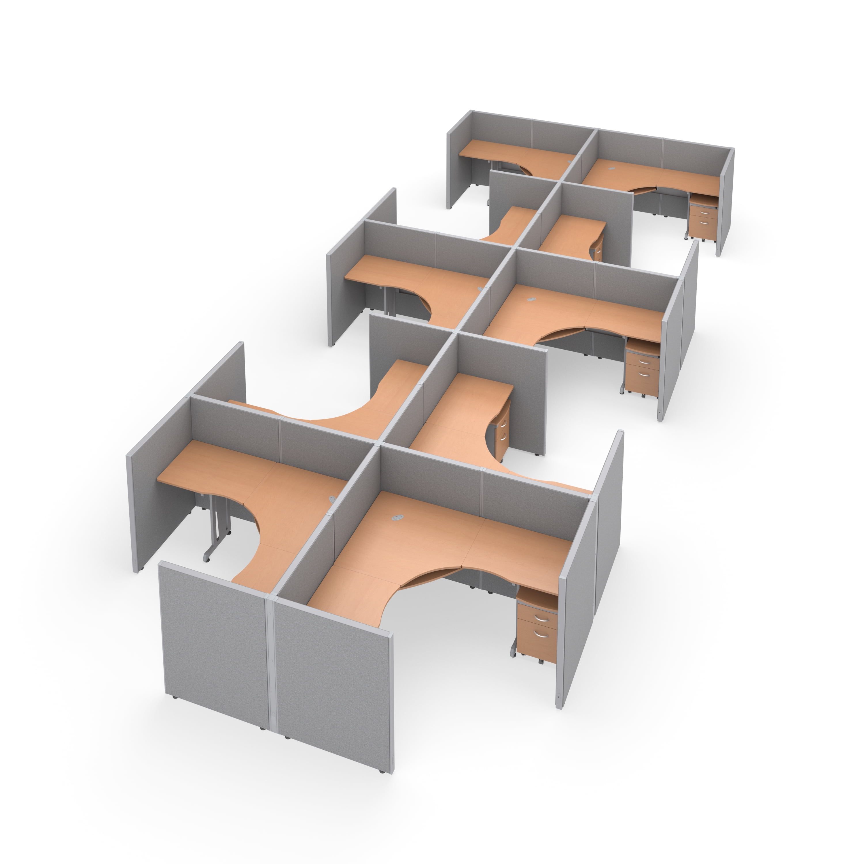 OFM RiZe Series 47" x 72" 1-Unit Full Vinyl Panels Workstation Kit, 2 x ...