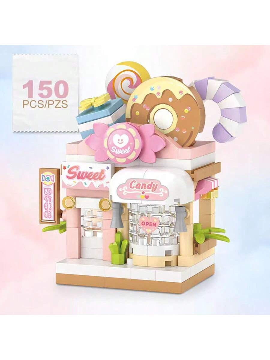 Mini Building Blocks Candy Shop Street Scene 3d Construction Diy Toy ...
