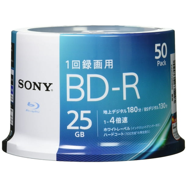 Disco Blu-ray de 50 GB, grabable 4 veces, paquete de 50 hojas Sony ...
