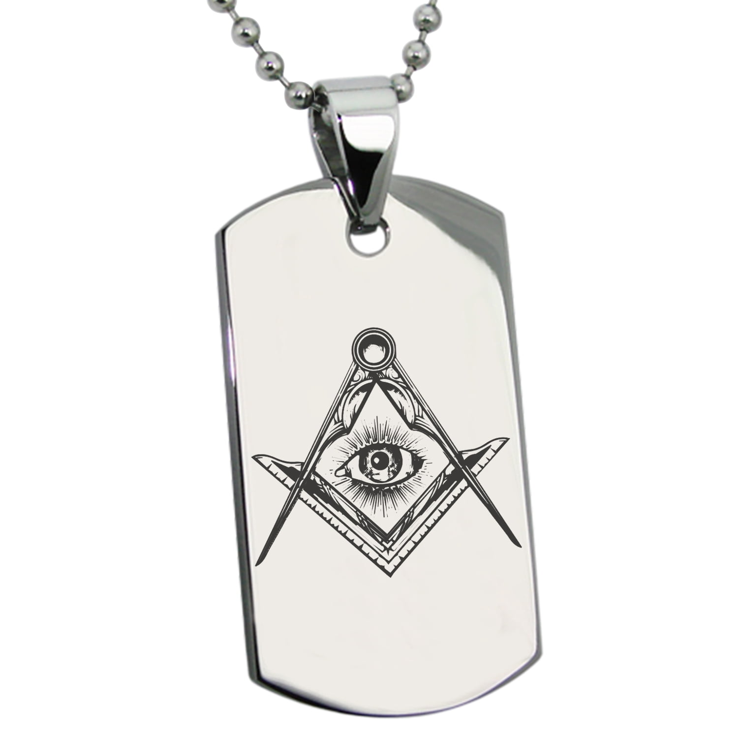Stainless Steel Freemasons Masonic Sacred Society Engraved Dog Tag ...