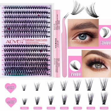 Aliver Single Lashes Eyelash Clusters 240 Pcs Individual Lashes 9-16 mm ...