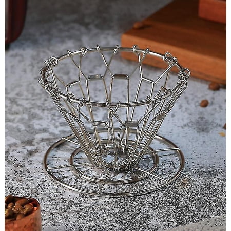 Foldable V60 Hand Brewed Coffee Filter Holder Stainless Steel Home Cafe ...