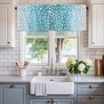 Art Sky Blue Valance Curtain 1 Panel, Vintage White Polka Dots Blue ...
