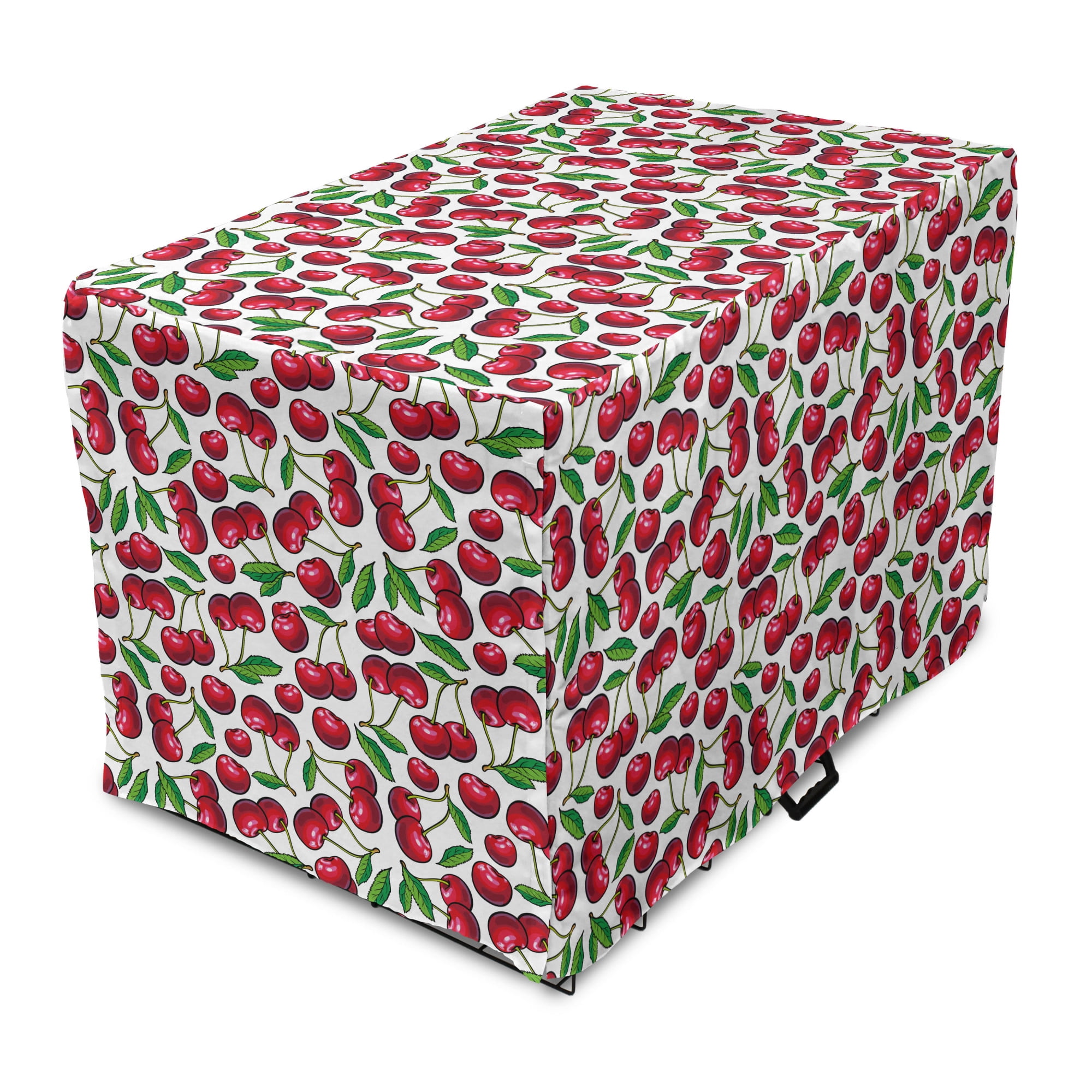 Cherry Dog Crate Cover, Cartoon Graphics of Juicy Summer Season Fruit ...