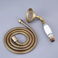 Antique Brass Ceramics Telephone Hand Held Shower Head & 1.5 m Hose ...