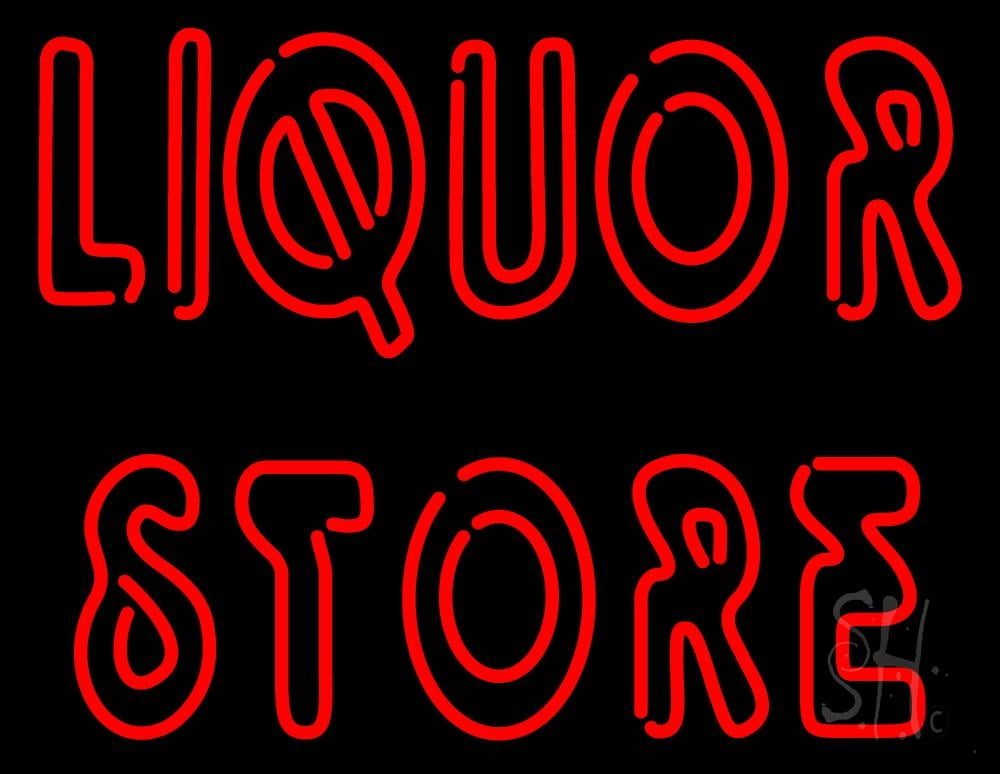 Red Liquor Store LED Neon Sign 24 x 31 - inches, Clear Edge Cut Acrylic ...