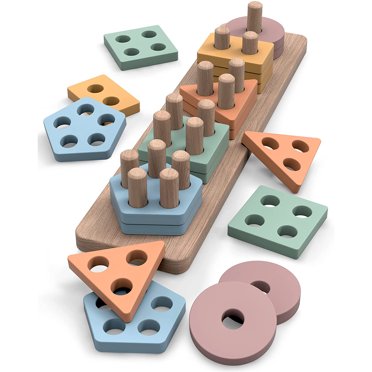 Screw Block Toy- Kids Wooden Manipulative with Screws and Screwdriver ...