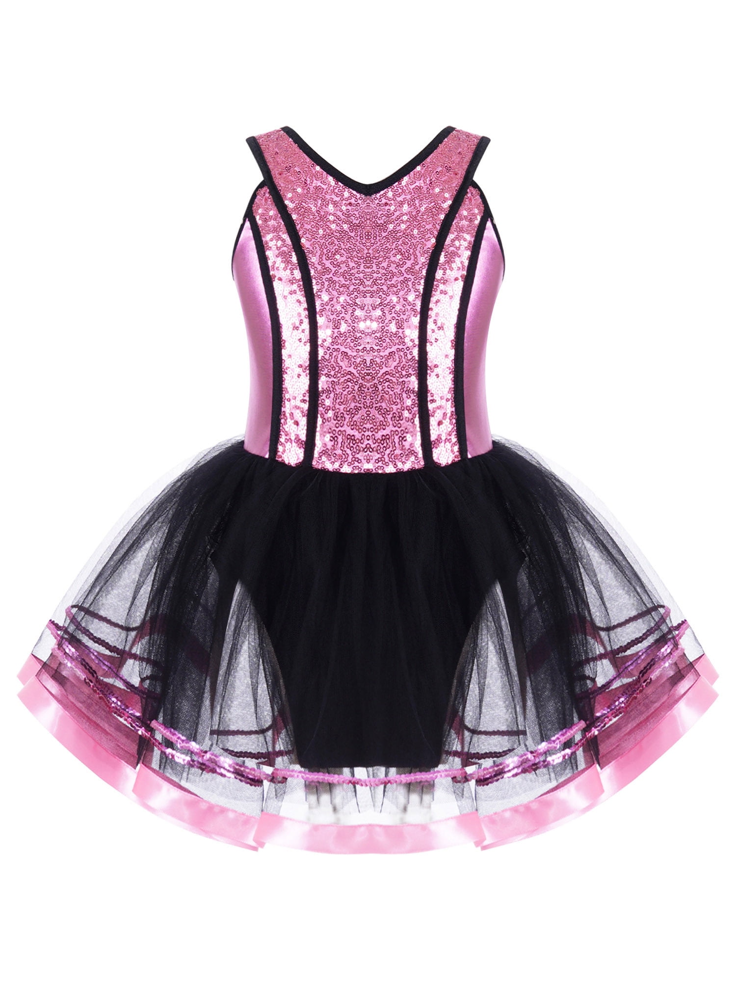 CHICTRY Kids Girls Shiny Sequins Dance Dress Halter Wide Shoulder ...