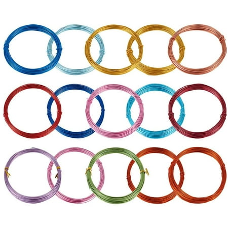 15 Rolls(492feet) 20 Gauge Aluminum Craft Wire Assorted Color Flexible ...