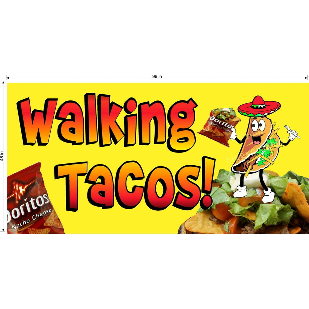 WALKING TACOS TACO IN A BAG VINYL HORIZONTAL BANNERS (CHOOSE A SIZE ...