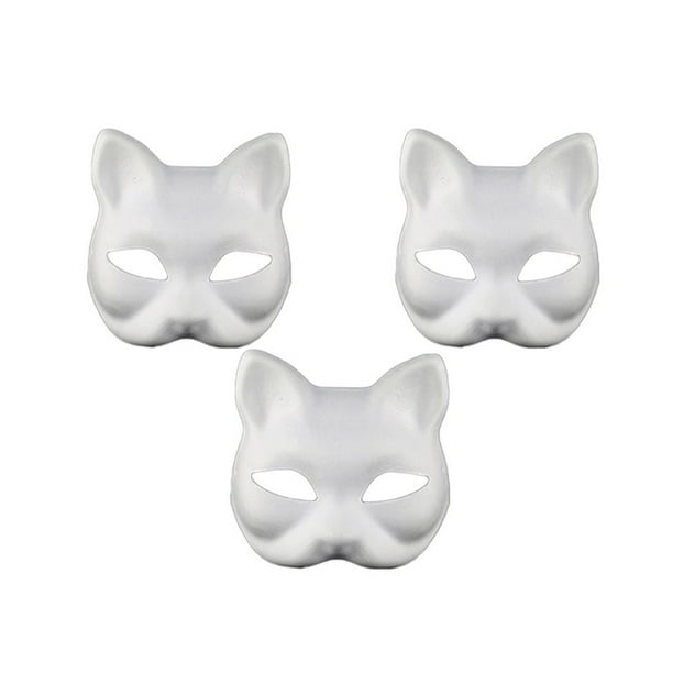 White Embryo Pulp Cat Mask, White Role-playing Anime Party Semi Costume ...